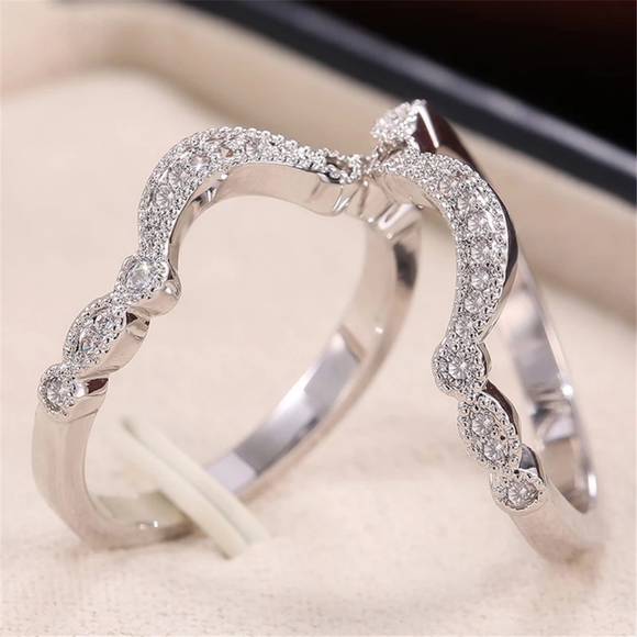 Luckys Lady | Jewelry | Crescent Moon Guard 925 Sterling Silver Pave ...